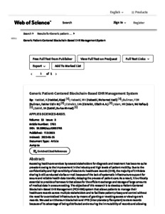Generic patient-centered blockchain-based EHR management system - IIUM Repository (IRep)